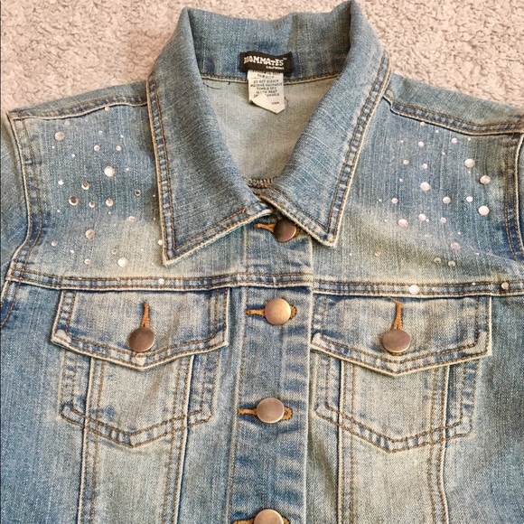 Roommates | Jackets & Coats | Crop Style Denim Jacket With Rhinestones ...